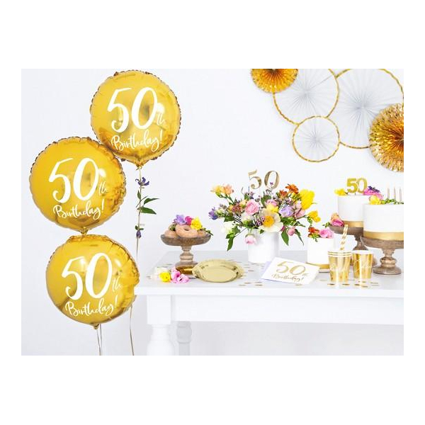 Ballon Mylar 50ᵉ anniversaire, pour fêter vos 50ans comme il se doit