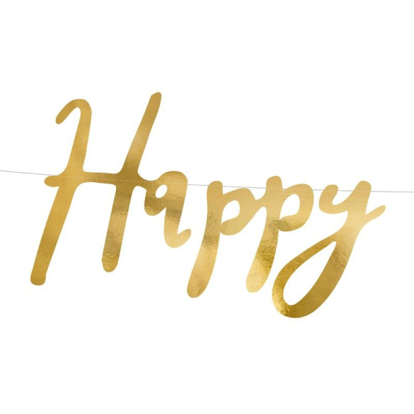 Bannière Happy Birthday en or