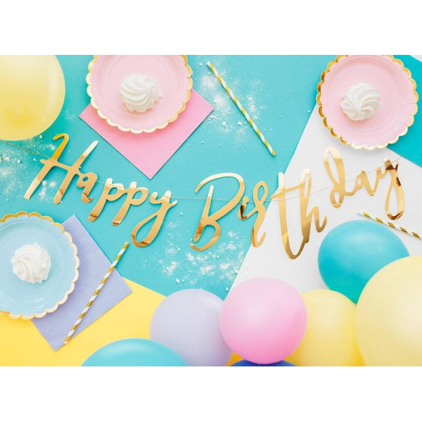 Bannière Happy Birthday en or