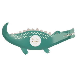 Plat Jetable Crocodile en Carton Vert Meri Meri - Achat / Vente