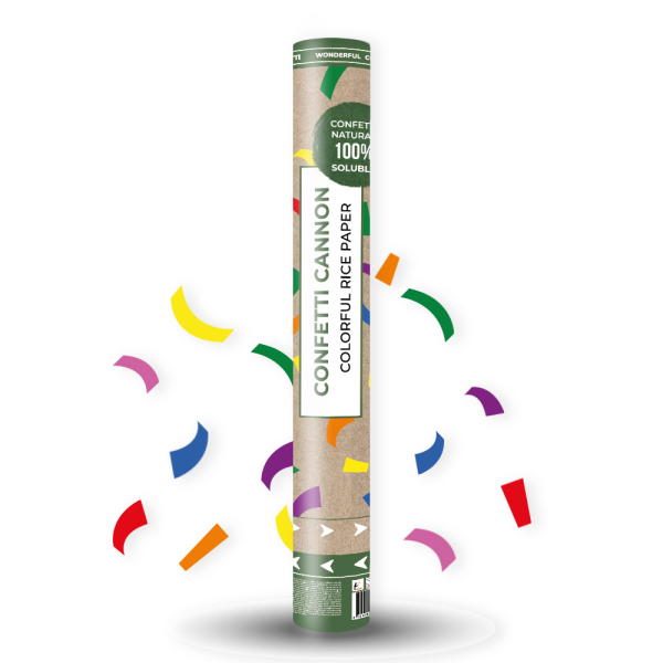 Canon Confettis Multicolore Soluble, pour une fête écologique